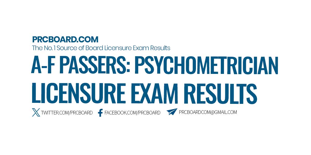 A-F Passers: September 2025 Psychometrician Board Exam BLEPP Results