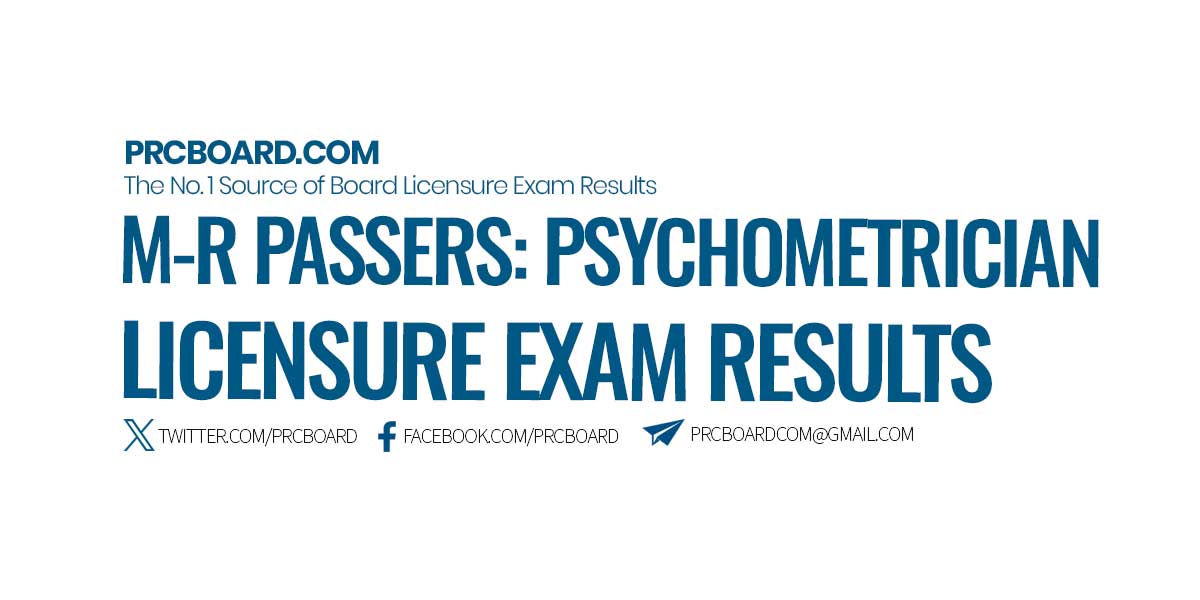M-R Passers: September 2025 Psychometrician Board Exam BLEPP Results