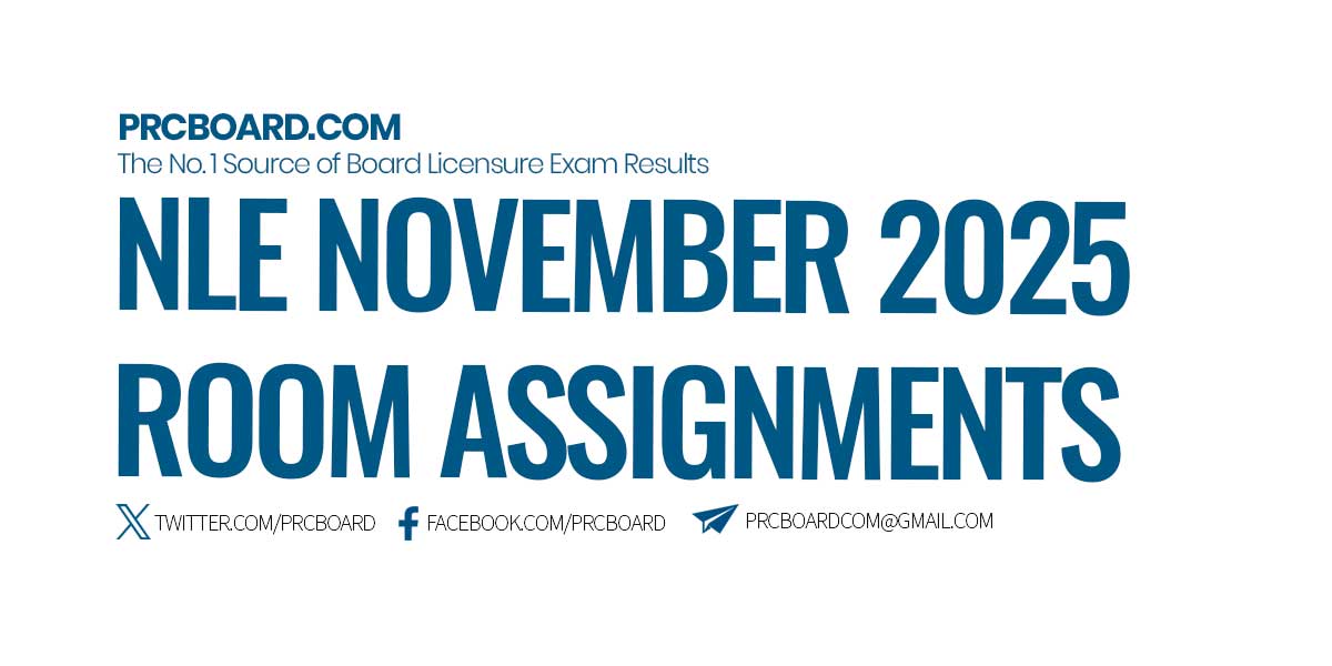 ROOM ASSIGNMENTS: November 2025 NLE Nurse Licensure Exam