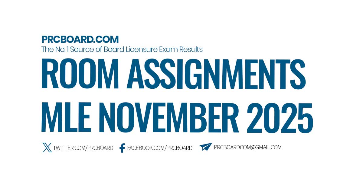 ROOM ASSIGNMENTS: November 2025 Midwife Licensure Exam (MLE)