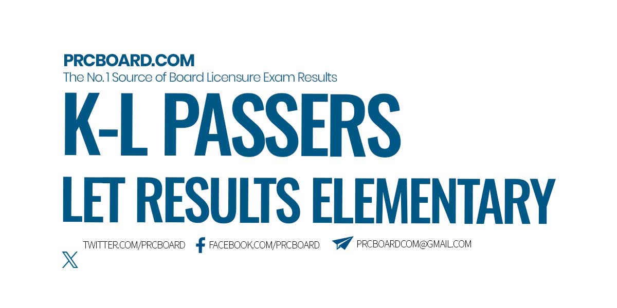 K-L PASSERS: September and November 2025 LET Results (Elementary Level)