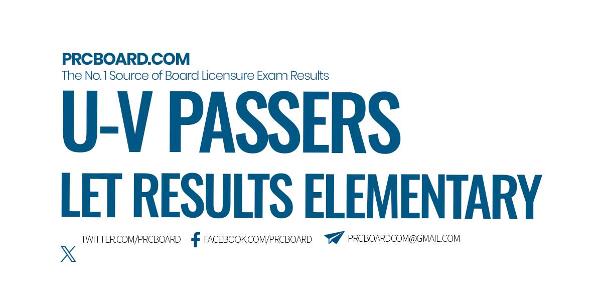 U-V PASSERS: September and November 2025 LET Results (Elementary Level)