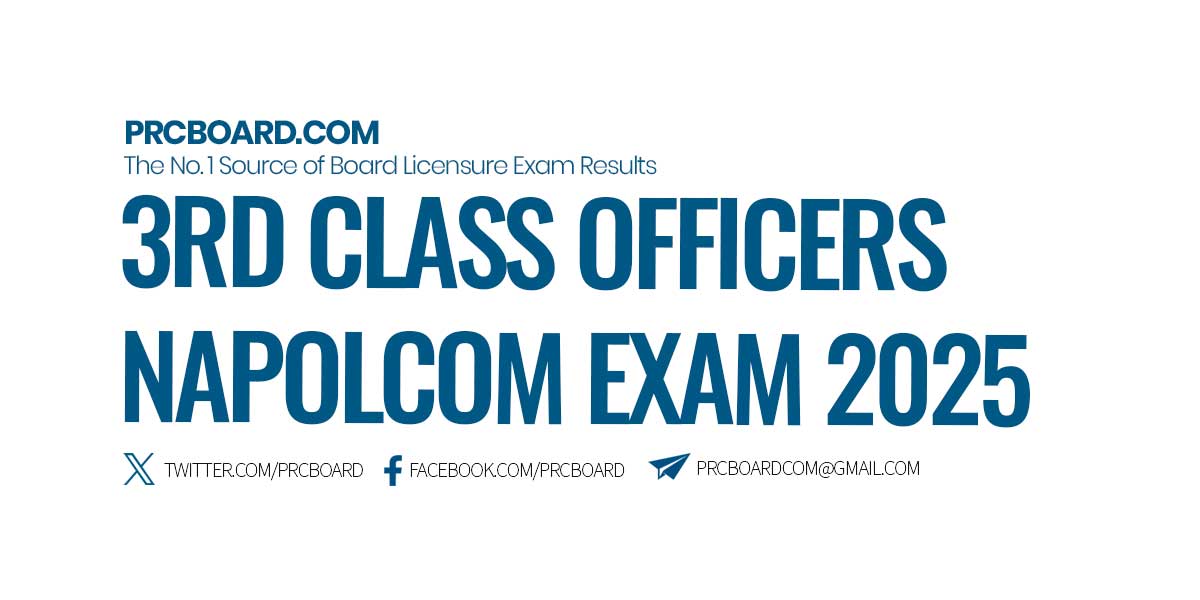 3RD CLASS: October 2025 NAPOLCOM Promotional Exam List of Passers