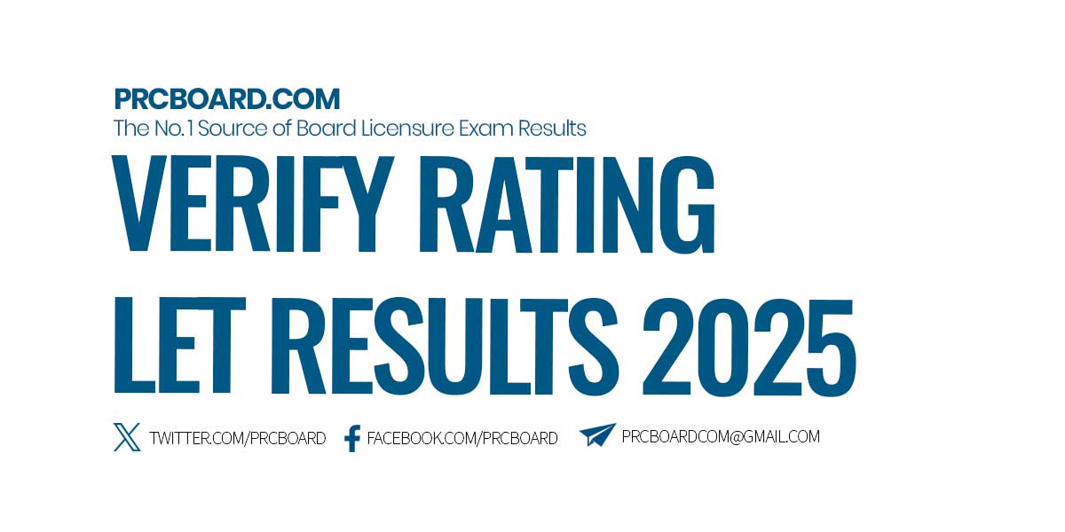VERIFY RATINGS: September and November 2025 LET Results