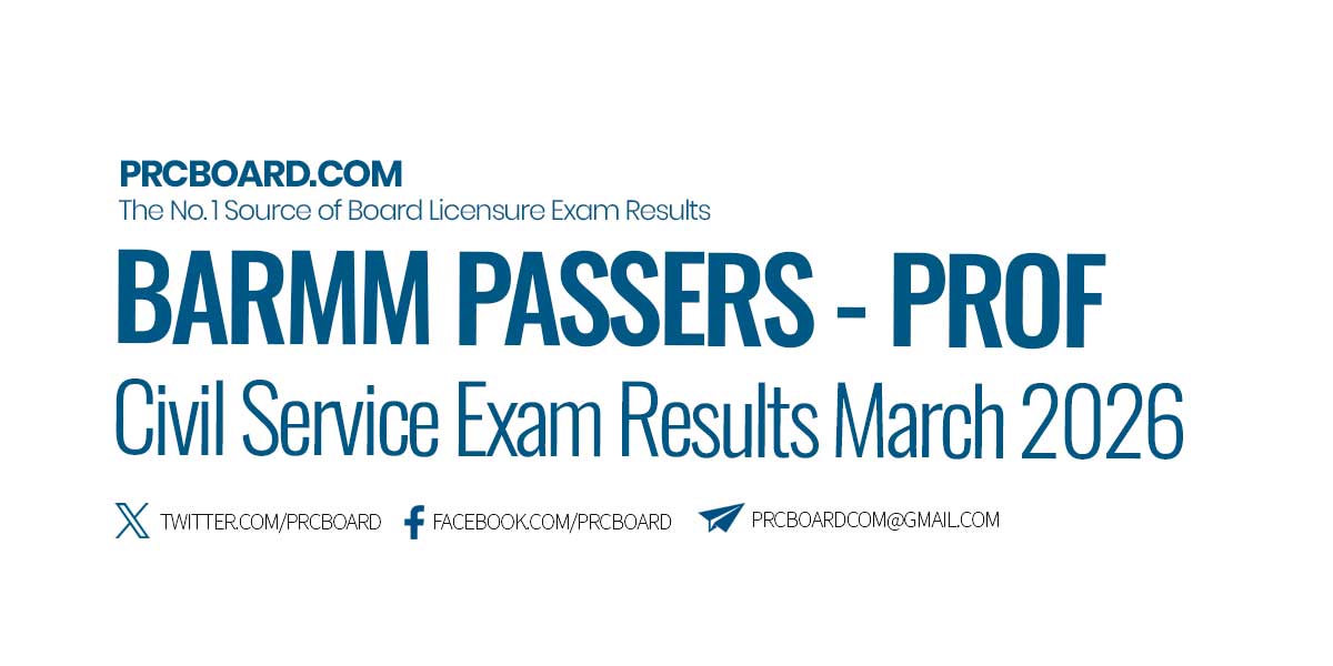 LIST: BARMM Passers – March 2026 Civil Service Exam Results ...