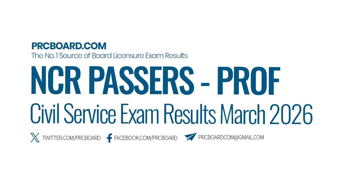 LIST: NCR Passers – March 2026 Civil Service Exam Results (Professional ...