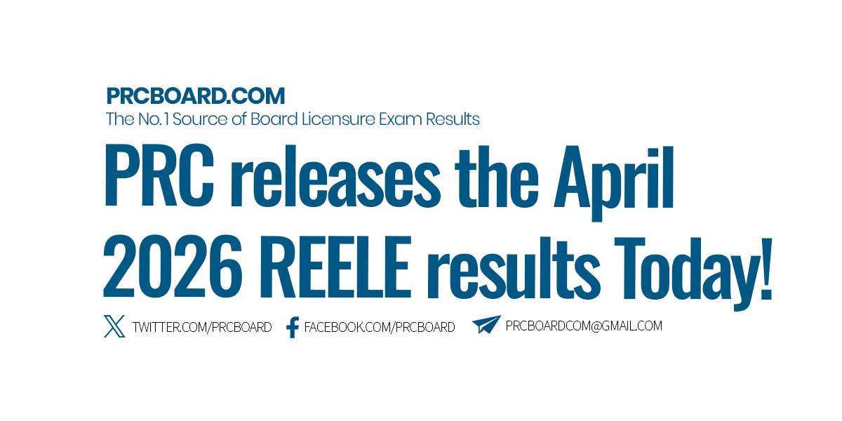 PRC releases the REELE and RMELE April 2026 results today