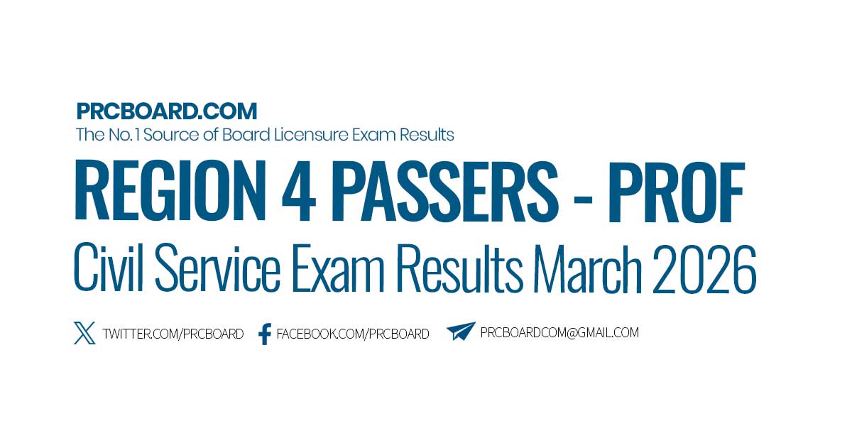 LIST: Region 4 Passers – March 2026 Civil Service Exam Results ...