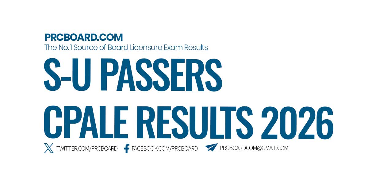 S-U Passers: May 2026 CPALE Accountancy Board Exam Results