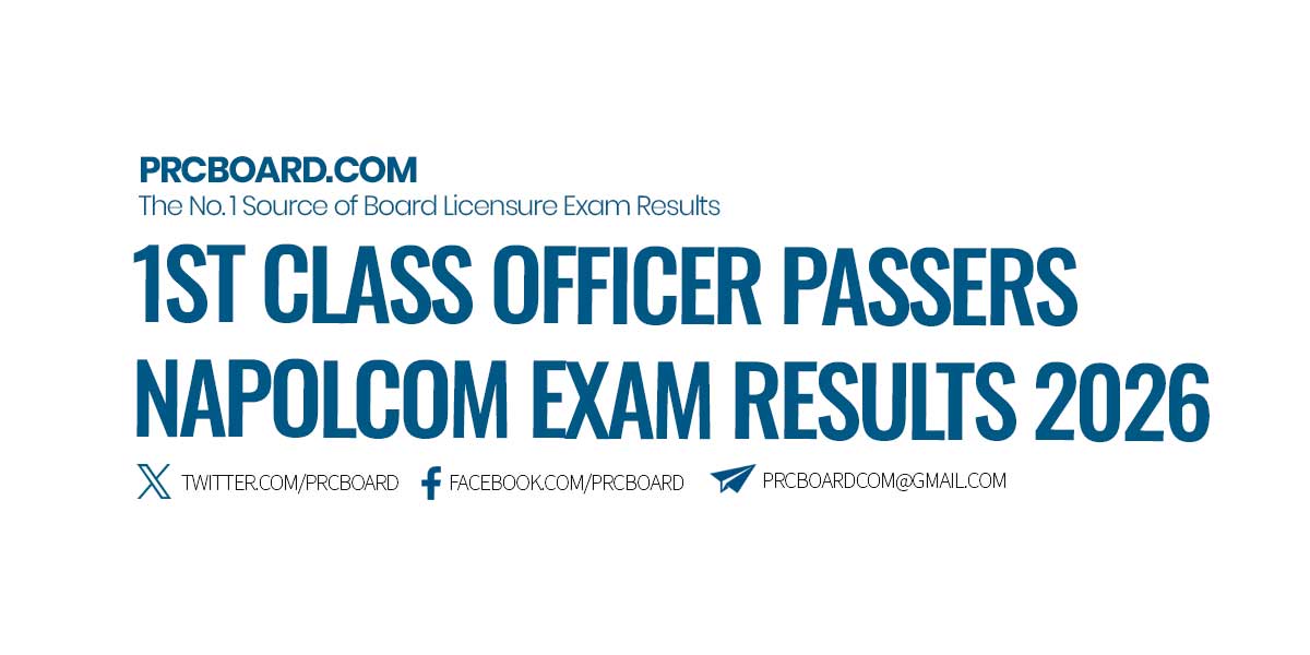 1st Class Passers: April 2026 NAPOLCOM Promotional Exam (ProMex) Results