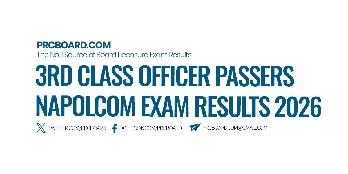 3rd Class Passers: April 2026 NAPOLCOM Promotional Exam (ProMex) Results
