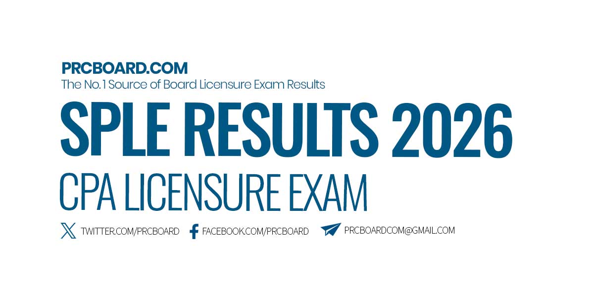 RESULTS: May 2026 SPLE for CPAs, List of Passers, Top 10